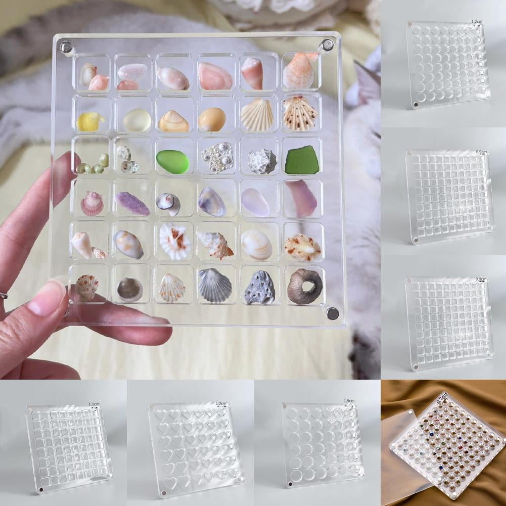 BETTERLIFE Acrylic Magnetic Seashell Display Box Seashells Stones Beads ...