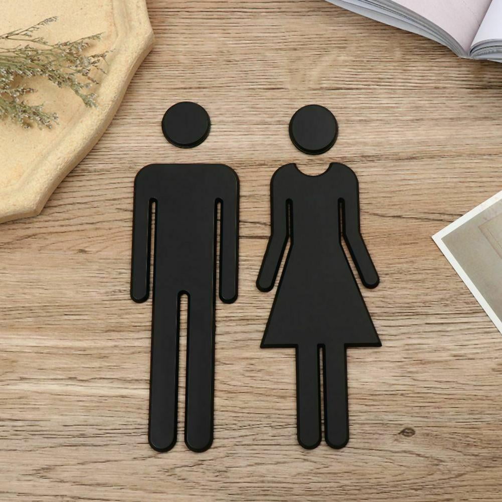 BETTERLIFE Bathroom Restroom Loo Woman&Man 3D Toilet Sign WC Sticker ...