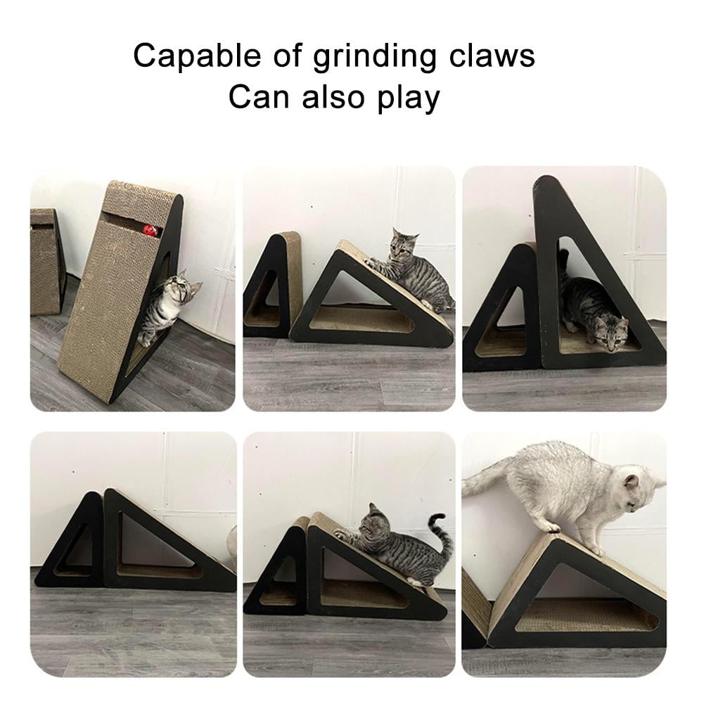 BETTERLIFE Cat Scratcher Cardboard, Ramp TriangularToy with Interactive ...