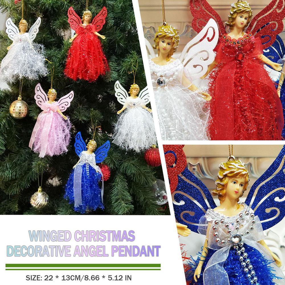 BETTERLIFE Christmas Angel Hanging Ornaments, Plush Angel Doll Pendant ...