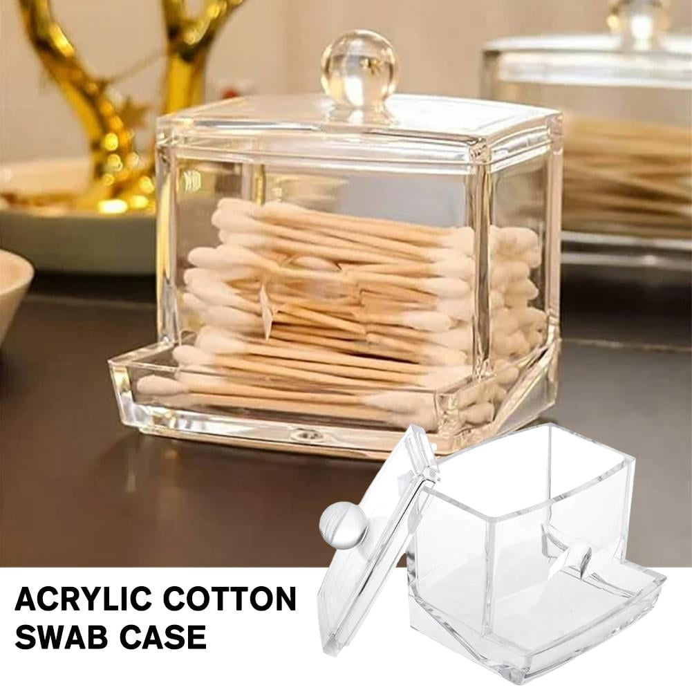 BETTERLIFE Cotton Swab Holder, Modern Clear Qtip Holder with Lid ...