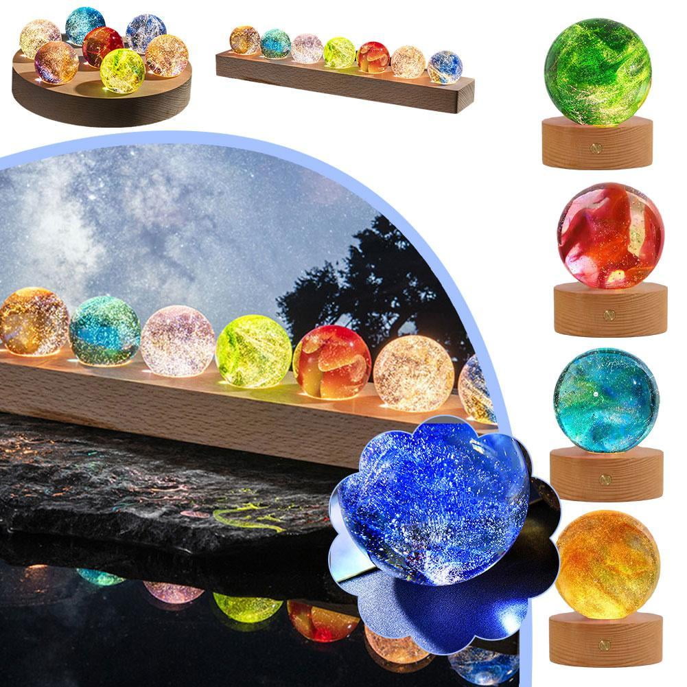 BETTERLIFE Crystal ball ornament colourful glass spheres Illuminated ...