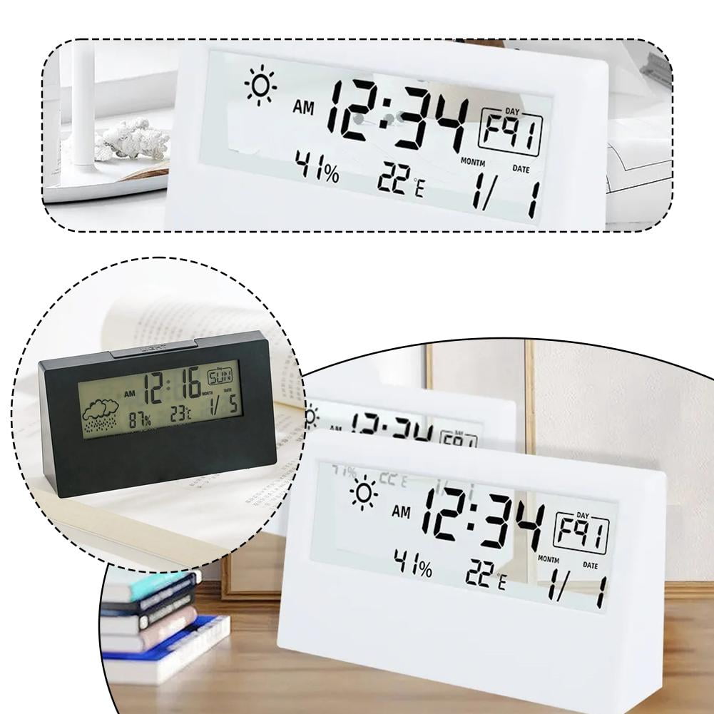 BETTERLIFE Digital LCD Temperature and Humidity Meter Clock Smart ...