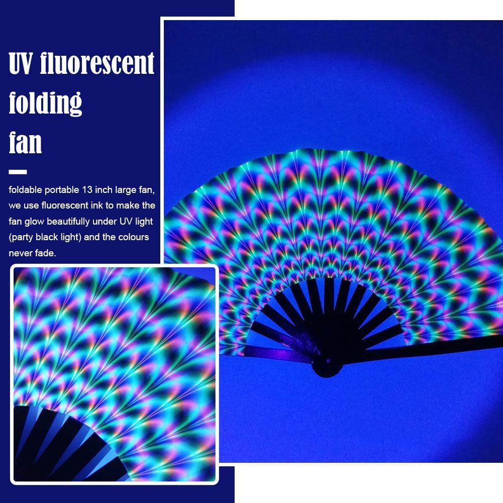 BETTERLIFE Folding Hand Fan With Led Light Portable Fluorescent Dance ...