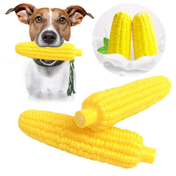 BETTERLIFE Latex Yellow Pet Corn Shape Sounding Teeth Cleaning ...