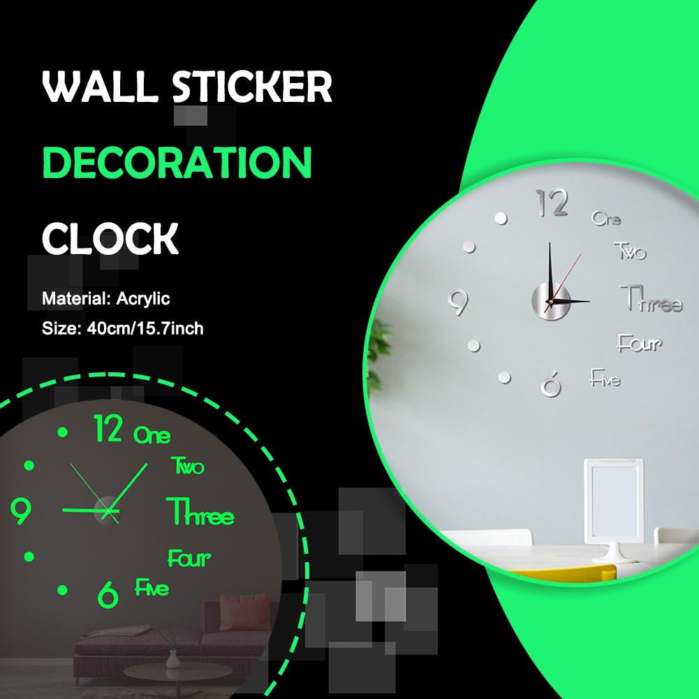 BETTERLIFE QHUDLV 3D Wall Decal Decorative Clock,Frameless Silent Non ...