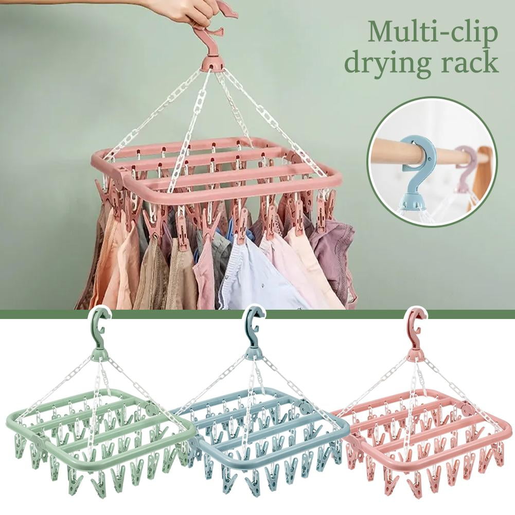 BETTERLIFE Sock Dryer with 32 Pegs, Sock Hanger for Washing Line ...
