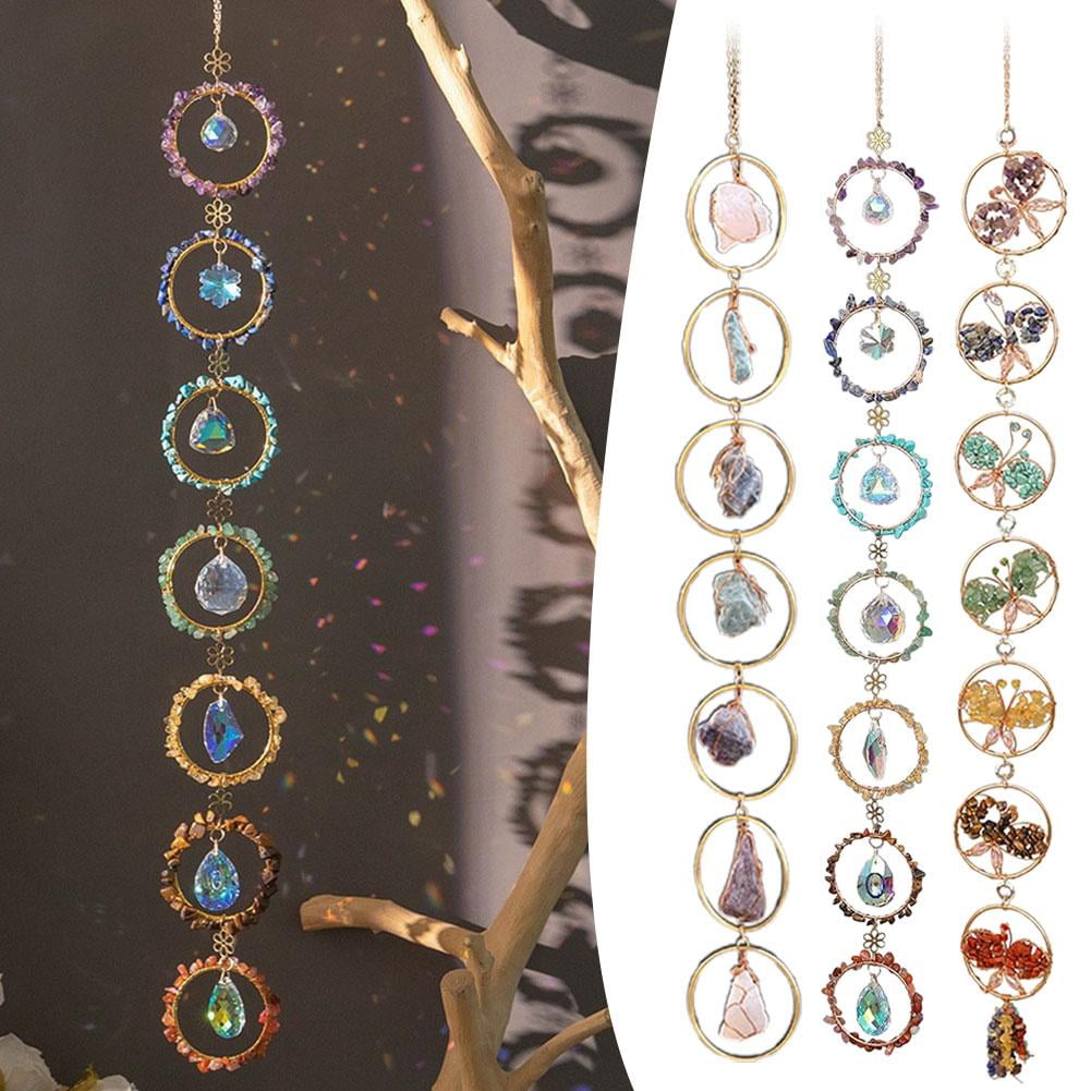 BETTERLIFE Suncatcher Seven rings colorful Crystal Rainbow Sun Catcher ...