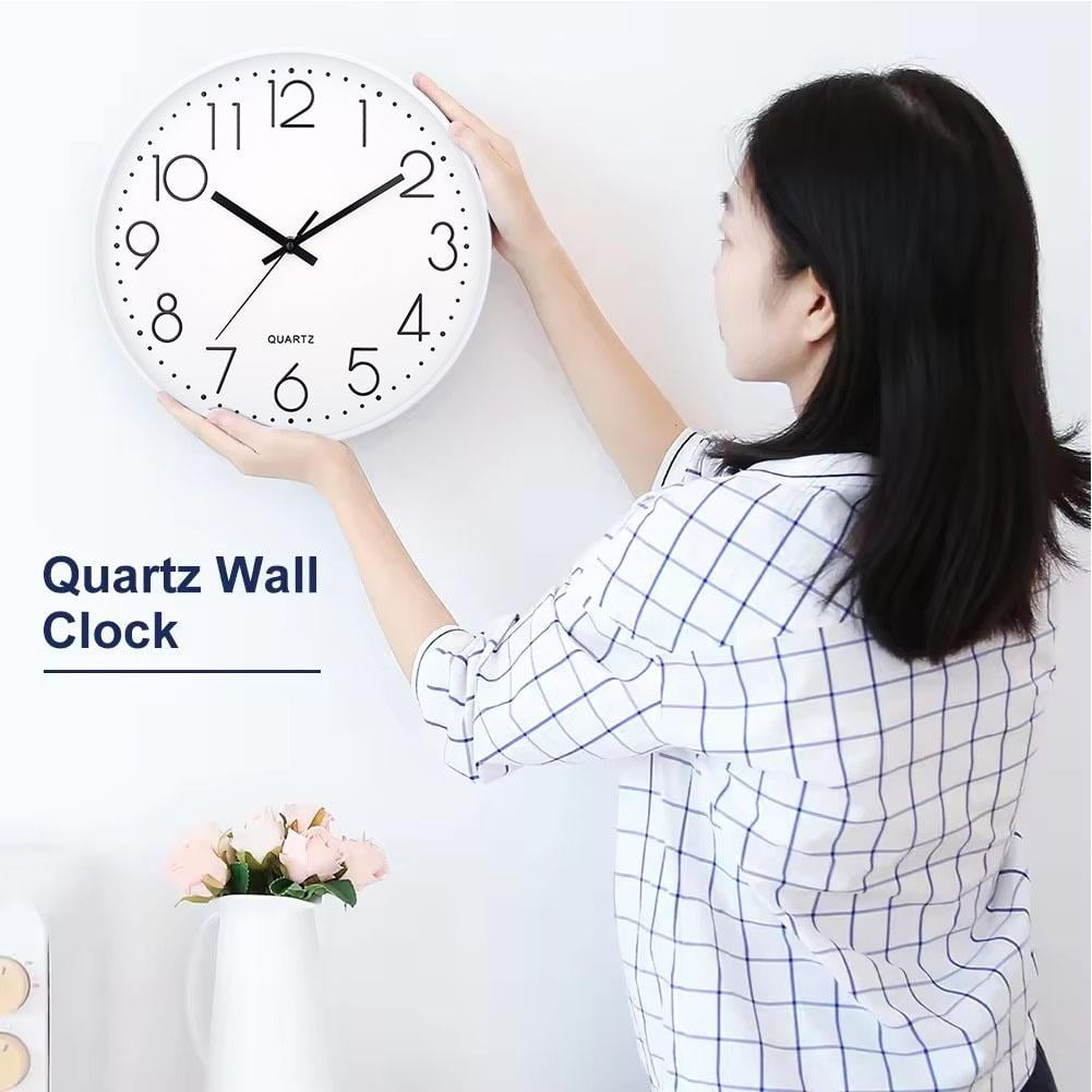 BETTERLIFE Wall Clocks Silent Non Ticking Quartz round Clock Battery ...