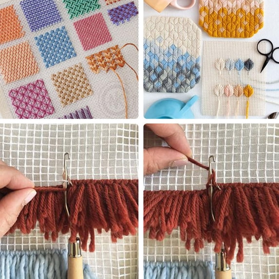BETTERLIFE Wooden Crochet Needle Hook Puller Kits For Canvas Rug Mat ...