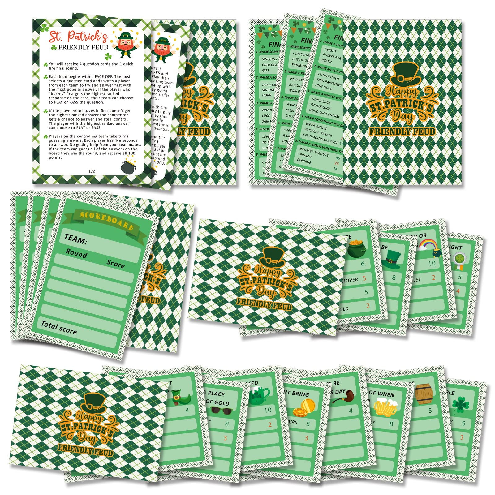 BEUFSE St' Patricks Day Friendly Feud Game Set, St' Patricks Day Party ...