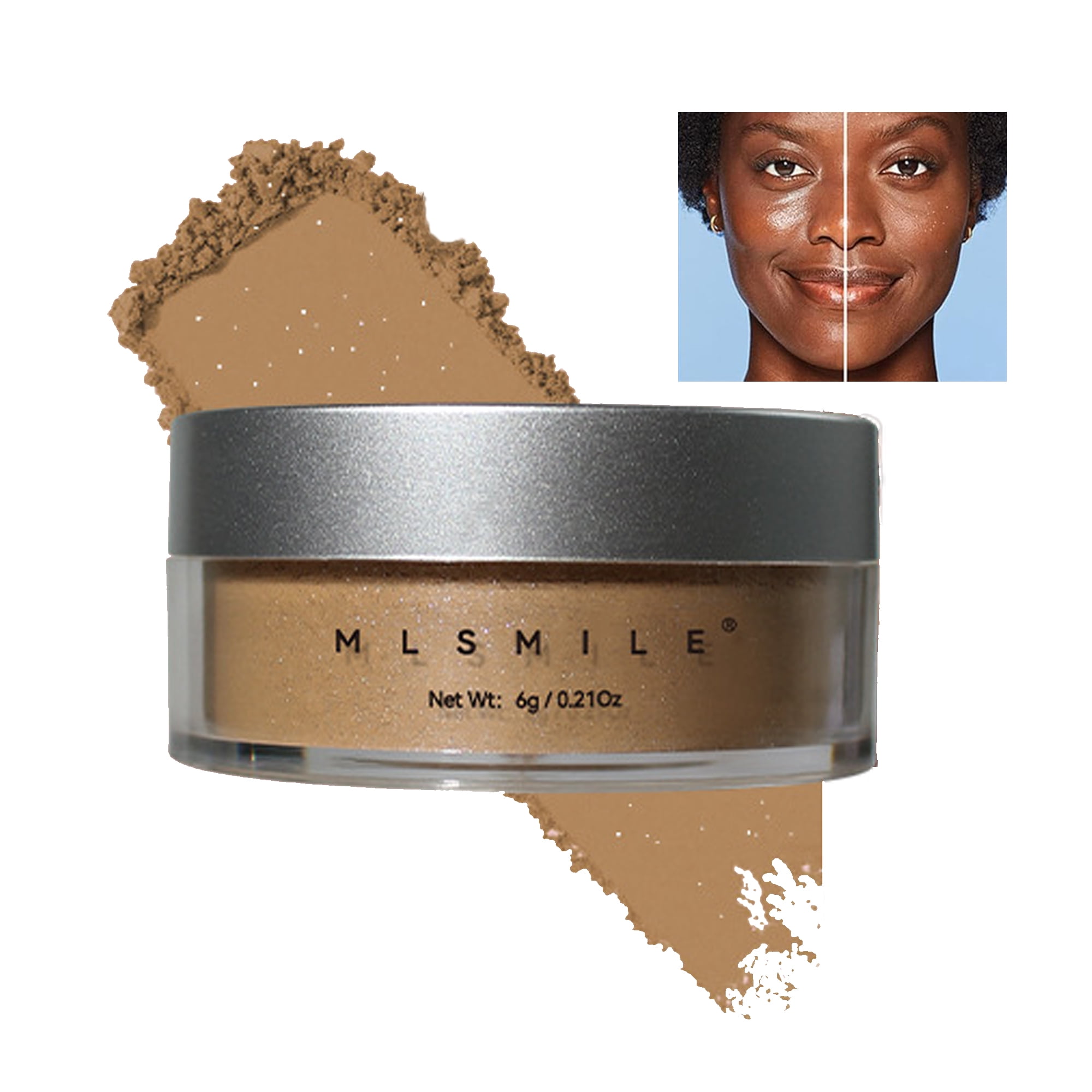 BEUKING Dark Brown Setting Powder, Shimmer Finishing Powder Oil Control ...