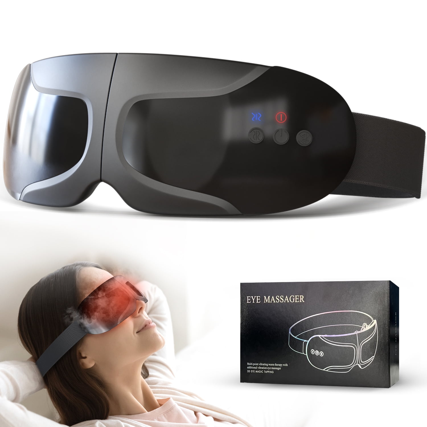 BEUKING Eye Massager with Heat - Heated Eye Massager for Migraines ...