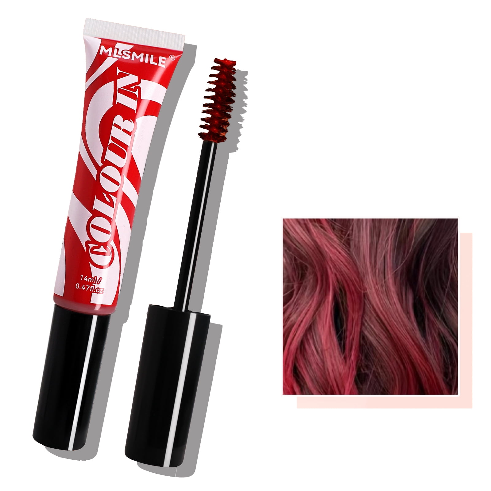 BEUKING Red Hair Brow Temporary Hair Mascara Washable Hair Color Chalk ...