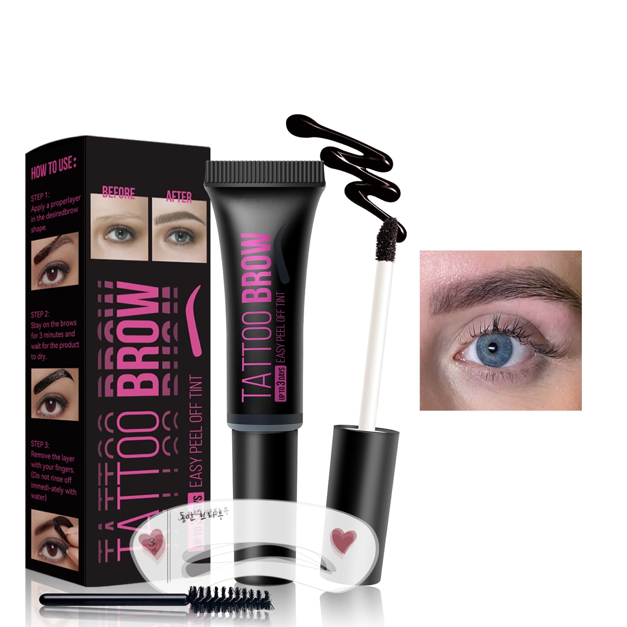 BEUKING Waterproof Tattoo Brow Gel Kit, Long Lasting Waterproof Tattoo ...