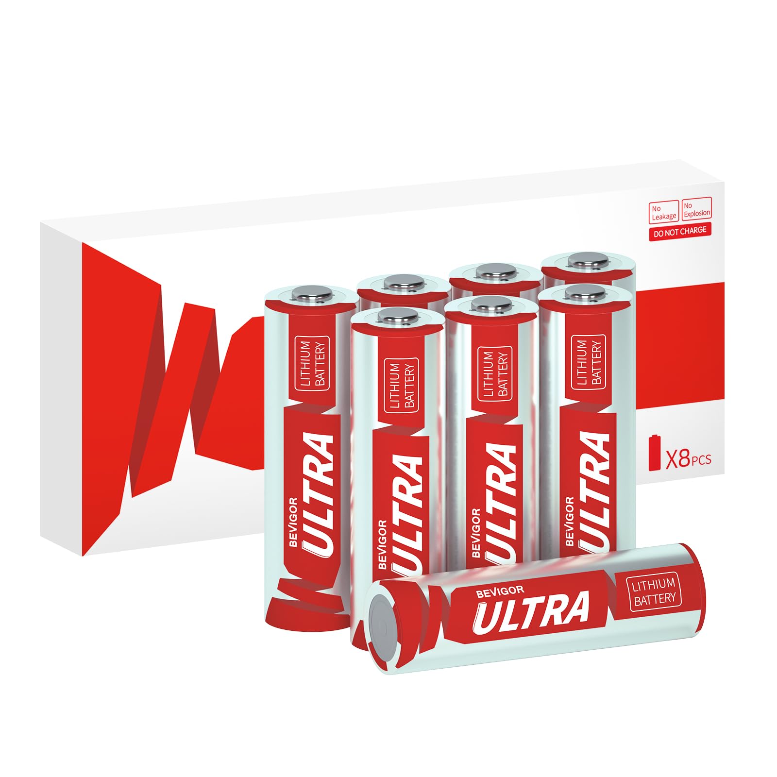 BEVIGOR AA Lithium Batteries 8Pack Ultra, 3500mAh 1.5V Double A Lithium ...
