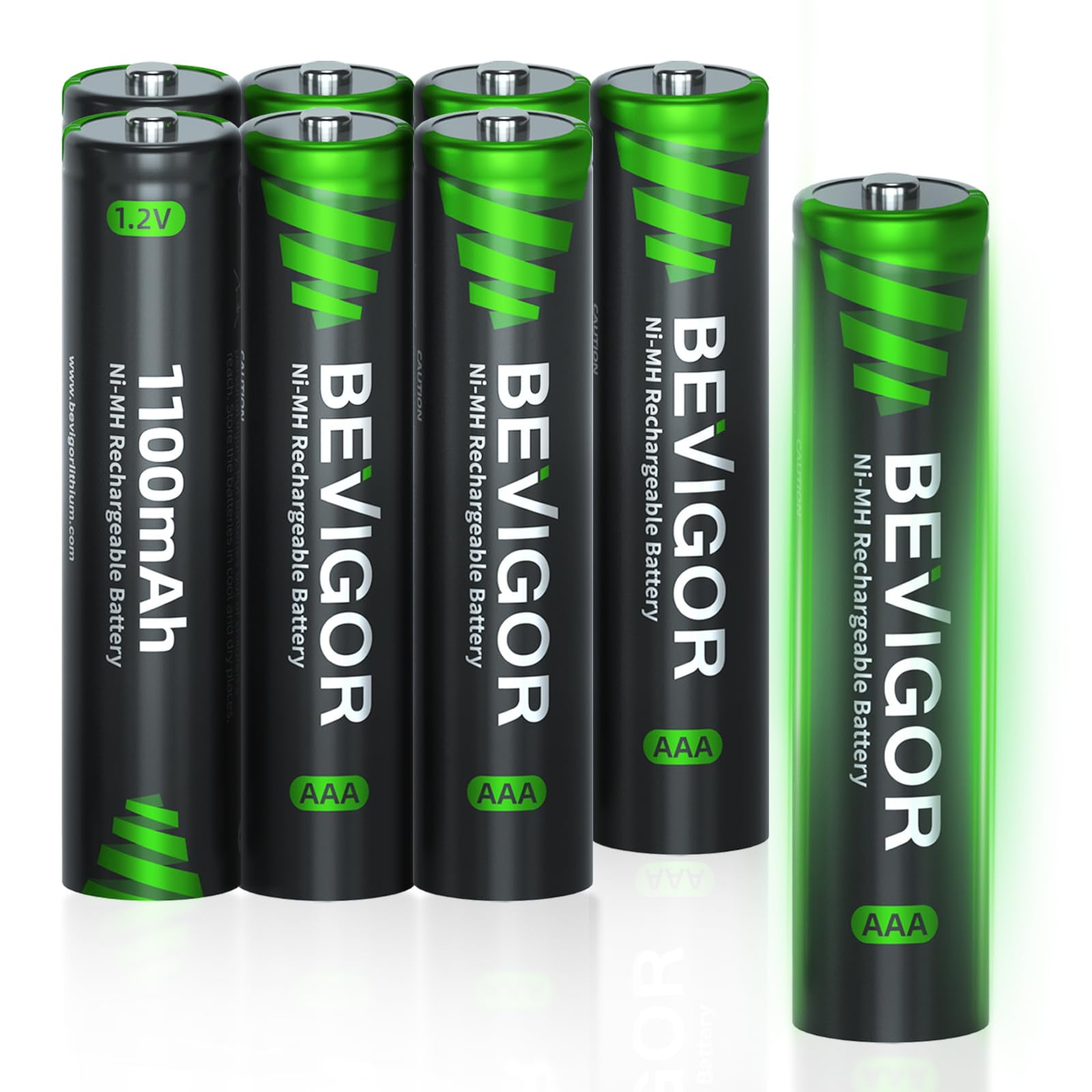 BEVIGOR Rechargeable AAA Batteries, 1100 mAh High Capacity, LSD Low Self Discharge Technology, 1 ...