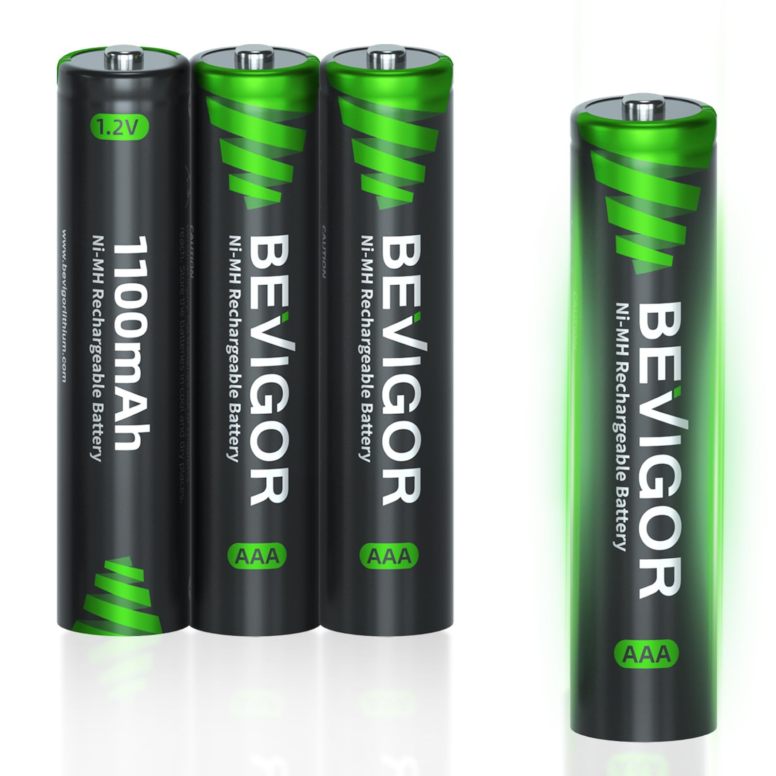 BEVIGOR Rechargeable AAA Batteries, 1100 mAh High Capacity, LSD Low ...