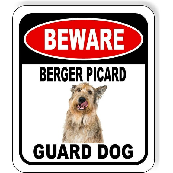 BEWARE BERGER PICARD GUARD DOG Aluminum Composite Outdoor Sign 12" x16 ...