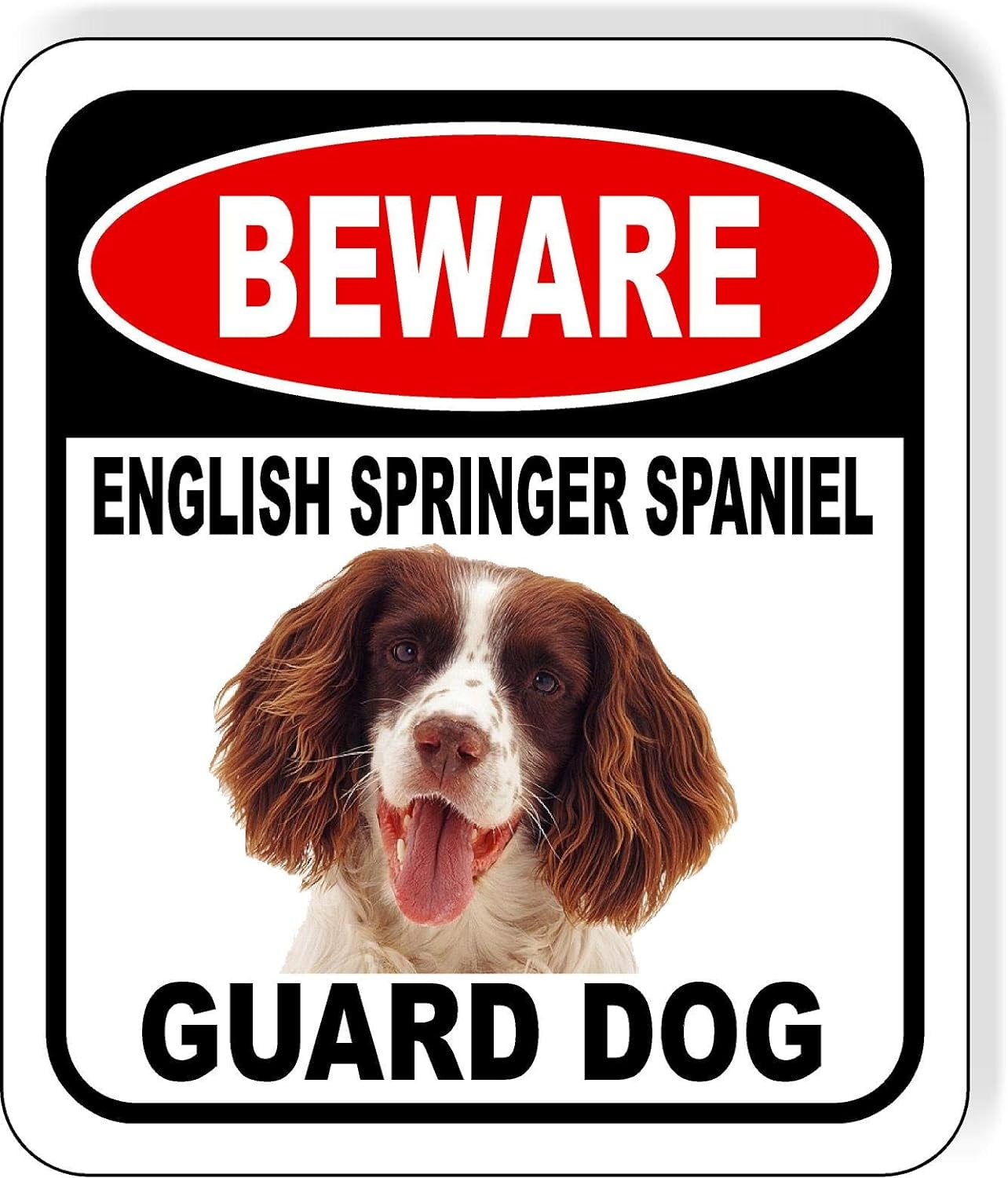 BEWARE ENGLISH SPRINGER SPANIEL GUARD DOG Aluminum Composite Outdoor ...