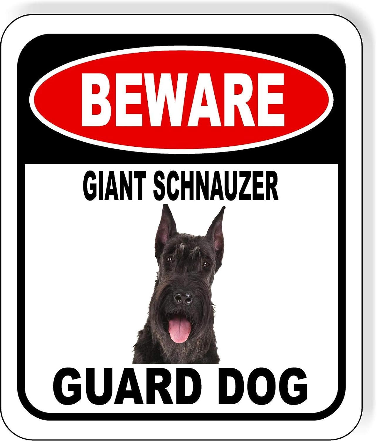 BEWARE GIANT SCHNAUZER GUARD DOG Aluminum Composite Outdoor Sign 12 ...