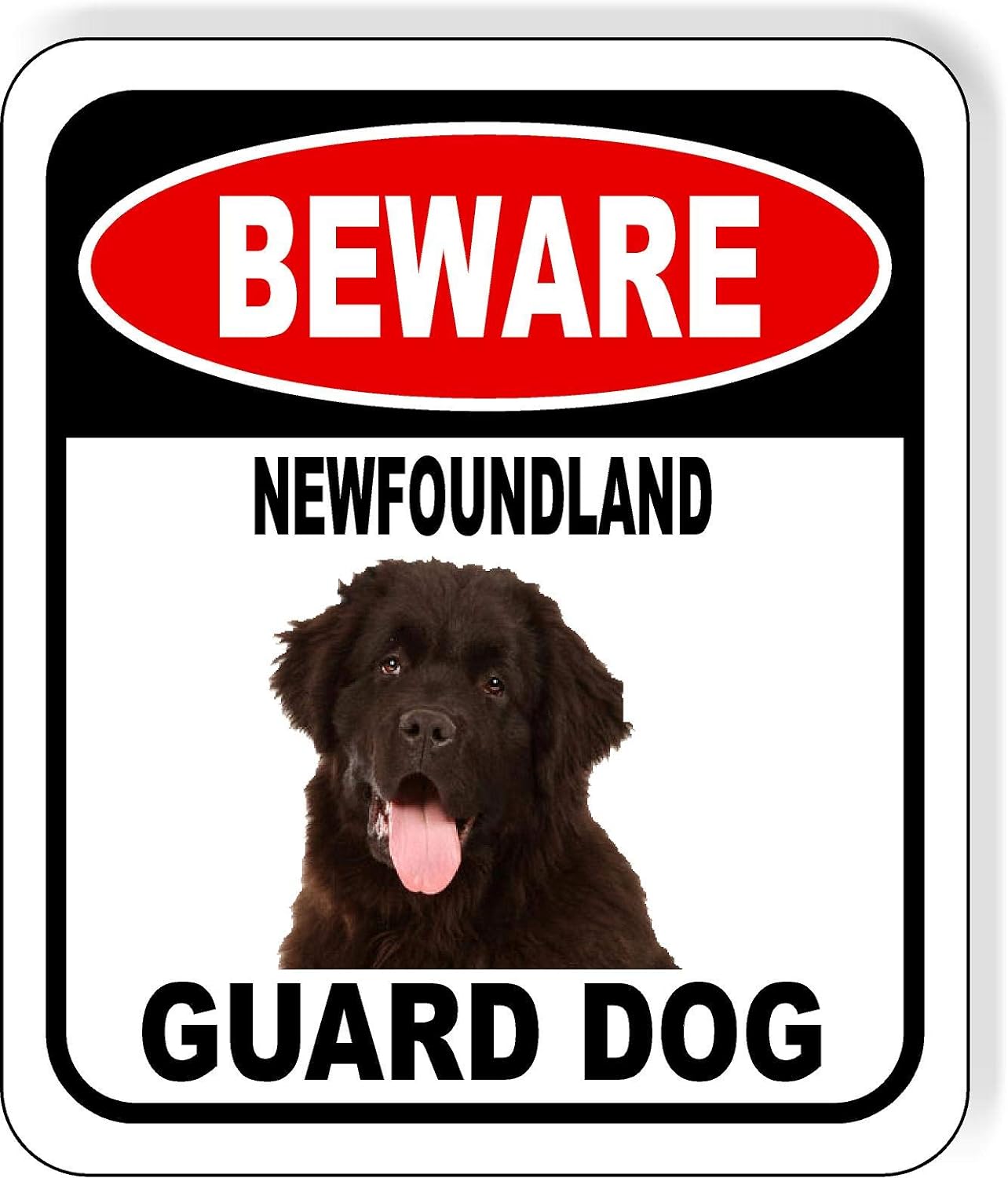 BEWARE NEWFOUNDLAND GUARD DOG Aluminum Composite Outdoor Sign 8" x12 ...