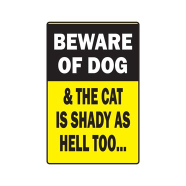 SignMission 6 x 9 in. Beware of Attack Cat Warning Decal - Cats Decals ...