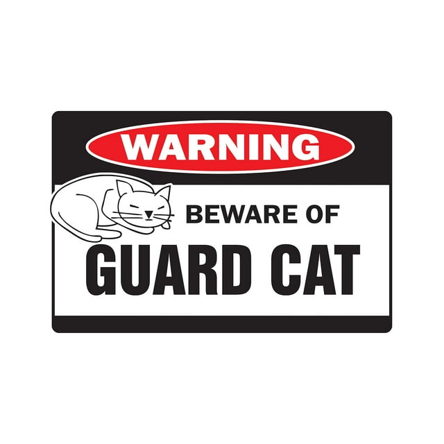 BEWARE OF GUARD CAT Warning Aluminum Sign cats lover Aluminum Signs ...