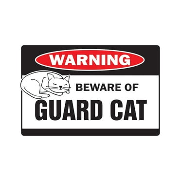 SignMission 6 x 9 in. Beware of Attack Cat Warning Decal - Cats Decals ...