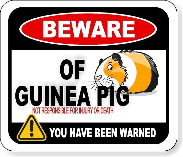 BEWARE OF GUINEA PIG NOT RESPONSIBLE FOR INJURY OR DEATH FARM Aluminum ...