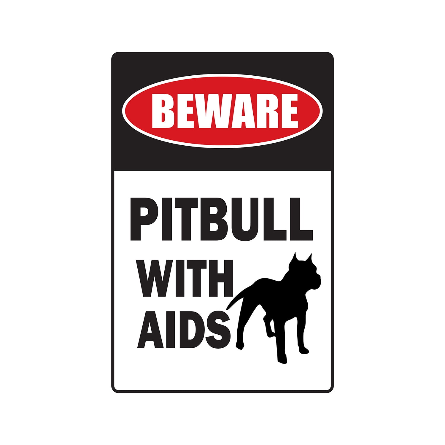 Beware Of Dog Sign Pitbull