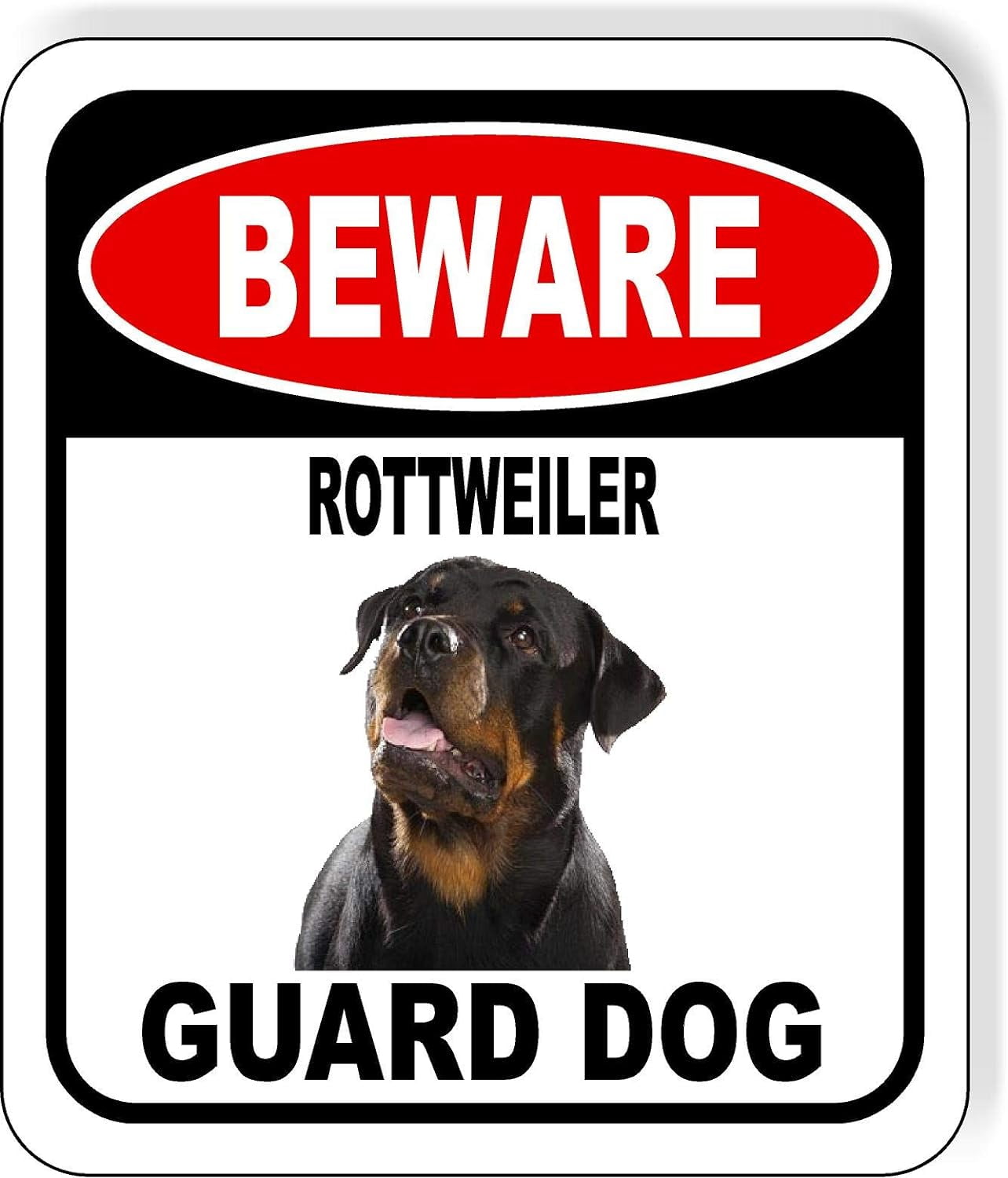BEWARE ROTTWEILER GUARD DOG Aluminum Composite Outdoor Sign 8" x12 ...
