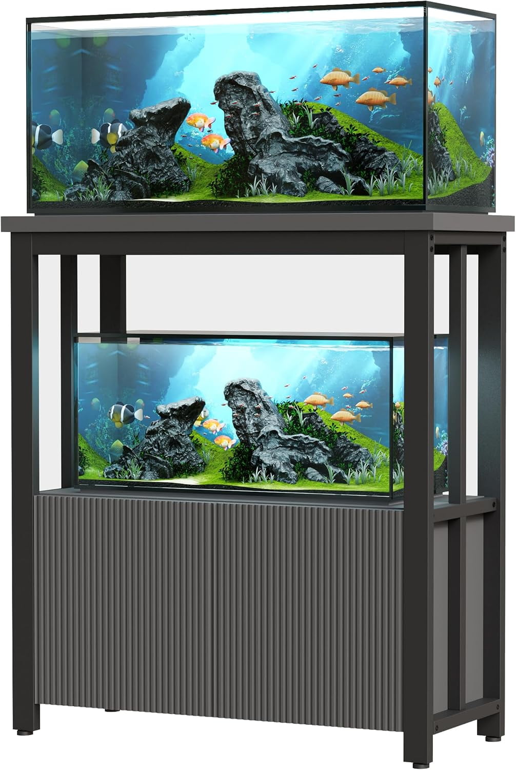 BEWISHOME 20-29 Gallon Fish Tank Stand with Cabinet, Heavy Duty ...