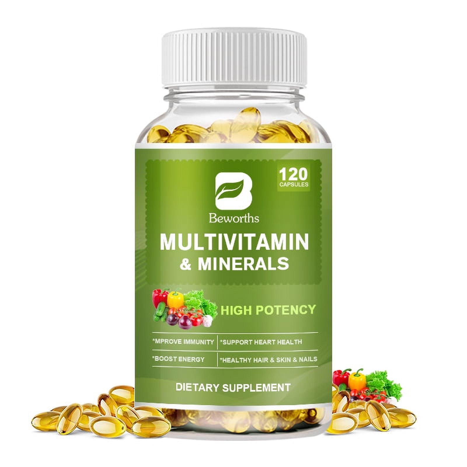 BEWORTHS Multivitamin & Minerals Capsules with Iron, Methylfolate, Zinc ...