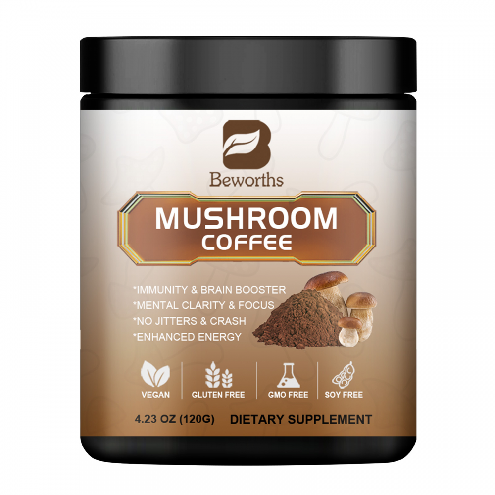 GPGP Premium Organic Mushroom Coffee with 7 Superfood Mushrooms - Instant Coffee Mix with Lion's ...
