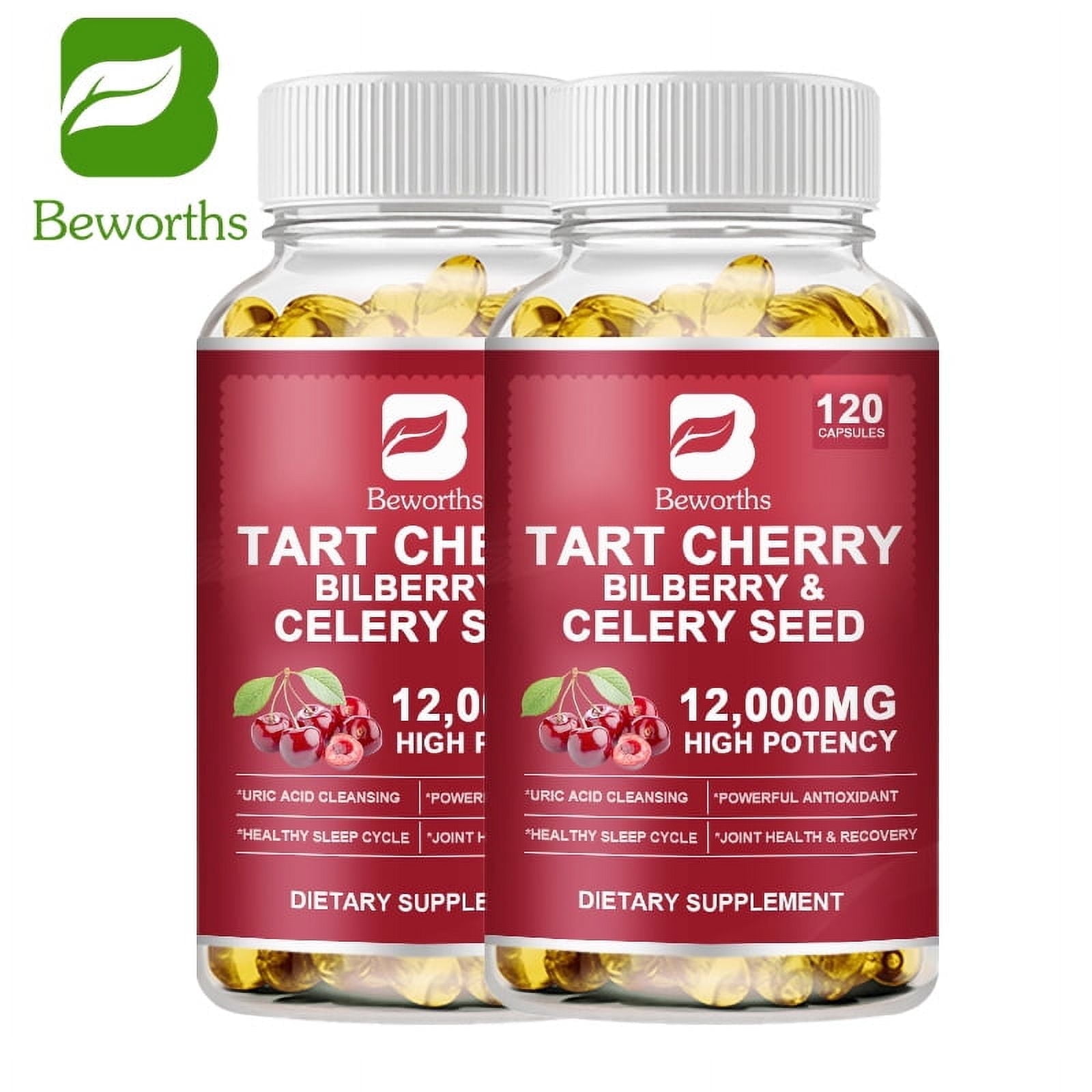 BEWORTHS Tart Cherry Capsules – Uric Acid Flush & Cleanse with Advanced ...