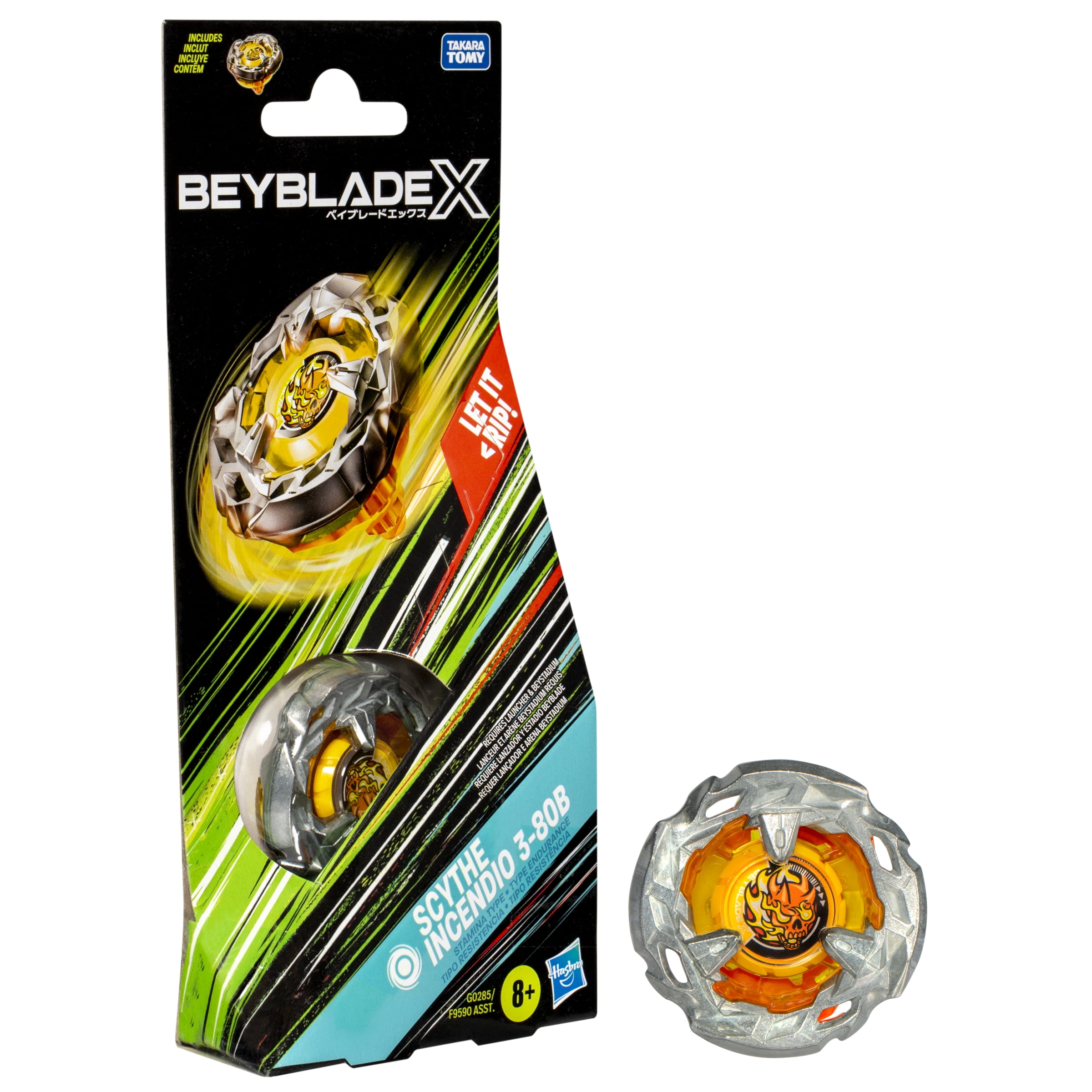 Beyblade X Scythe Incendio 3-80B Booster Pack Set with Stamina Type ...