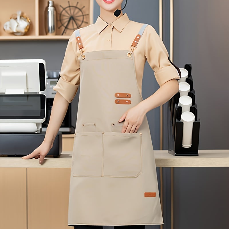 BEYII & Oil-Resistant Unisex Apron with Pockets - Durable for ...