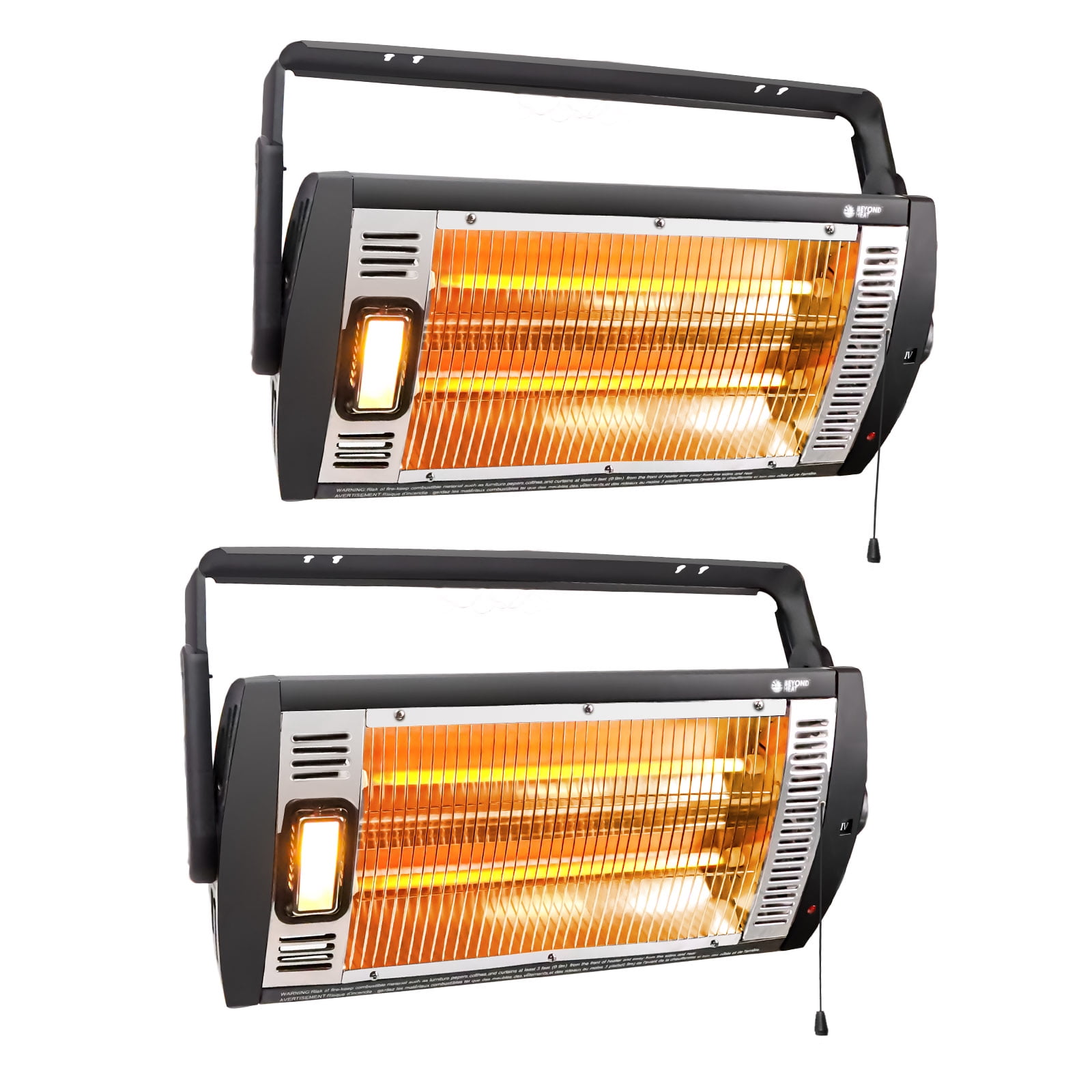 BEYOND HEAT 2-Pack 1500W Electric Garage Heater 120V-Ceiling Mount Dual ...