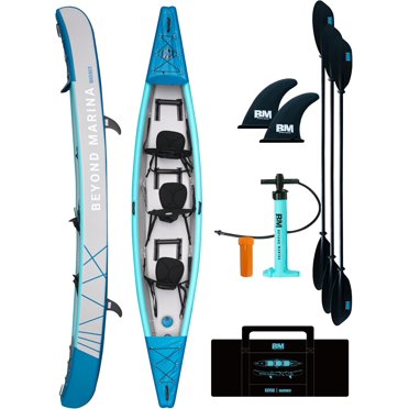 BRIS 14.1Ft Inflatable Boat Kayak for Paddle Fishing with Motor Support ...