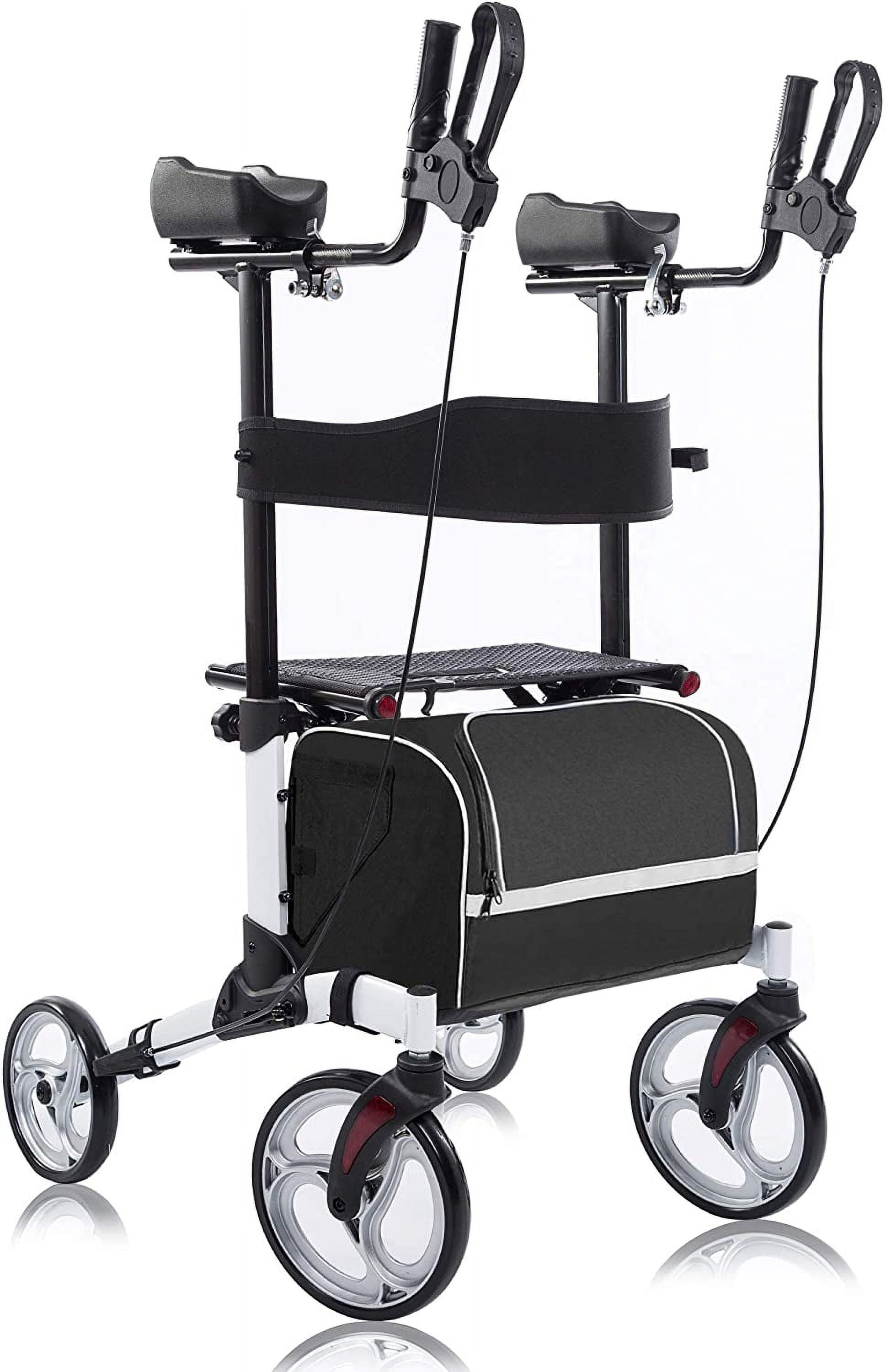 BEYOUR WALKER Upright Stand Up Rollator, 10” Wheels, Armrest Adjustable ...