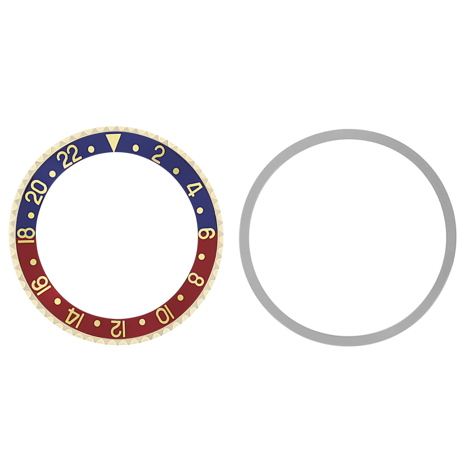BEZEL & INSERT FOR ROLEX BLUE/RED GMT 18K REAL GOLD 1675 16750 16753 ...