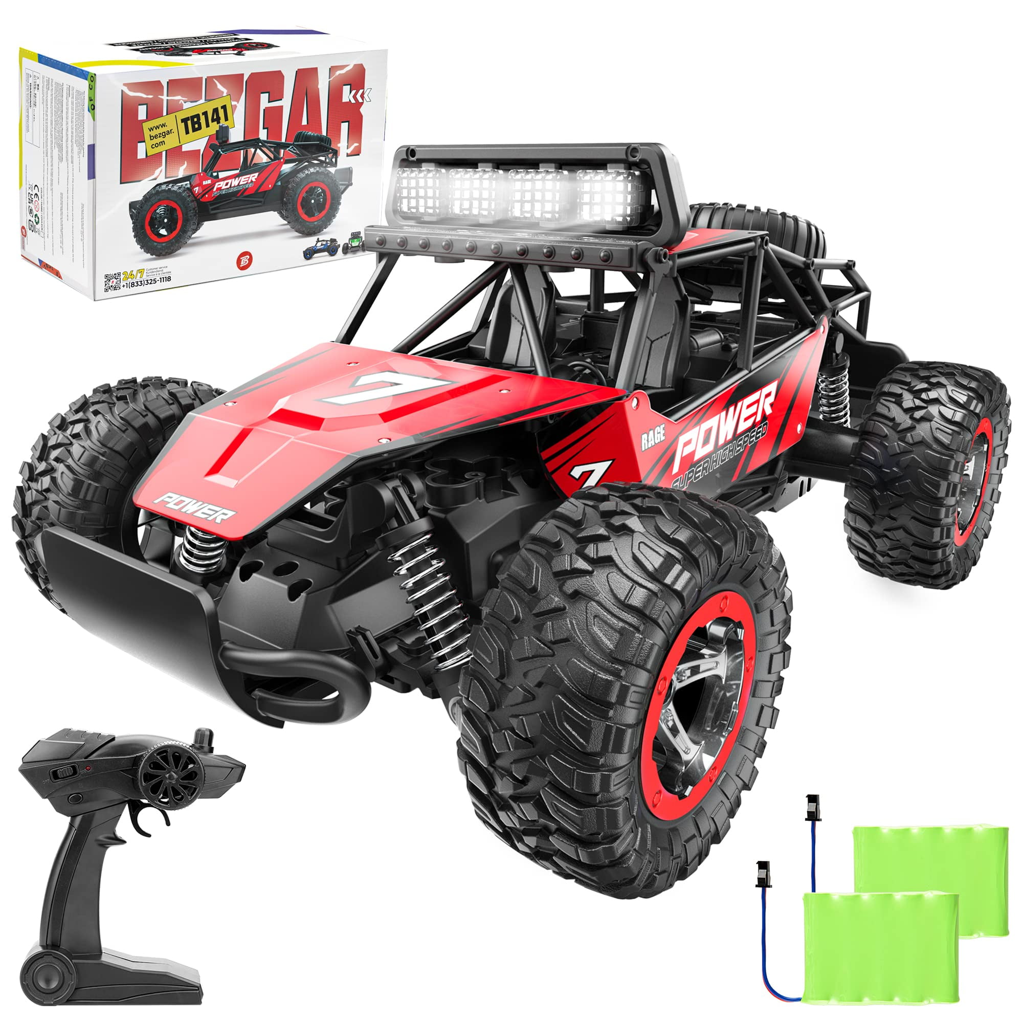 BEZGAR TB141 RC Cars-1:14 Scale Remote Control Car, 2WD High Speed 20 ...