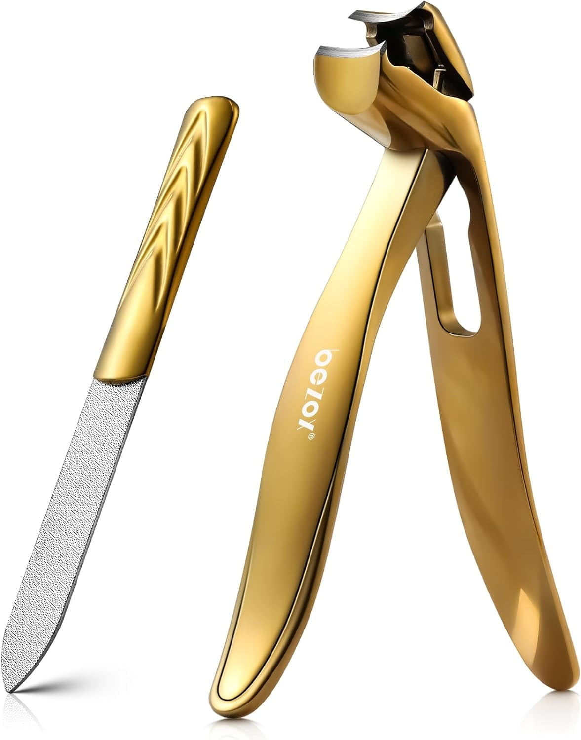 BEZOX Ergonomic Angled Nail Clippers, Precision Trimmer for Thick ...