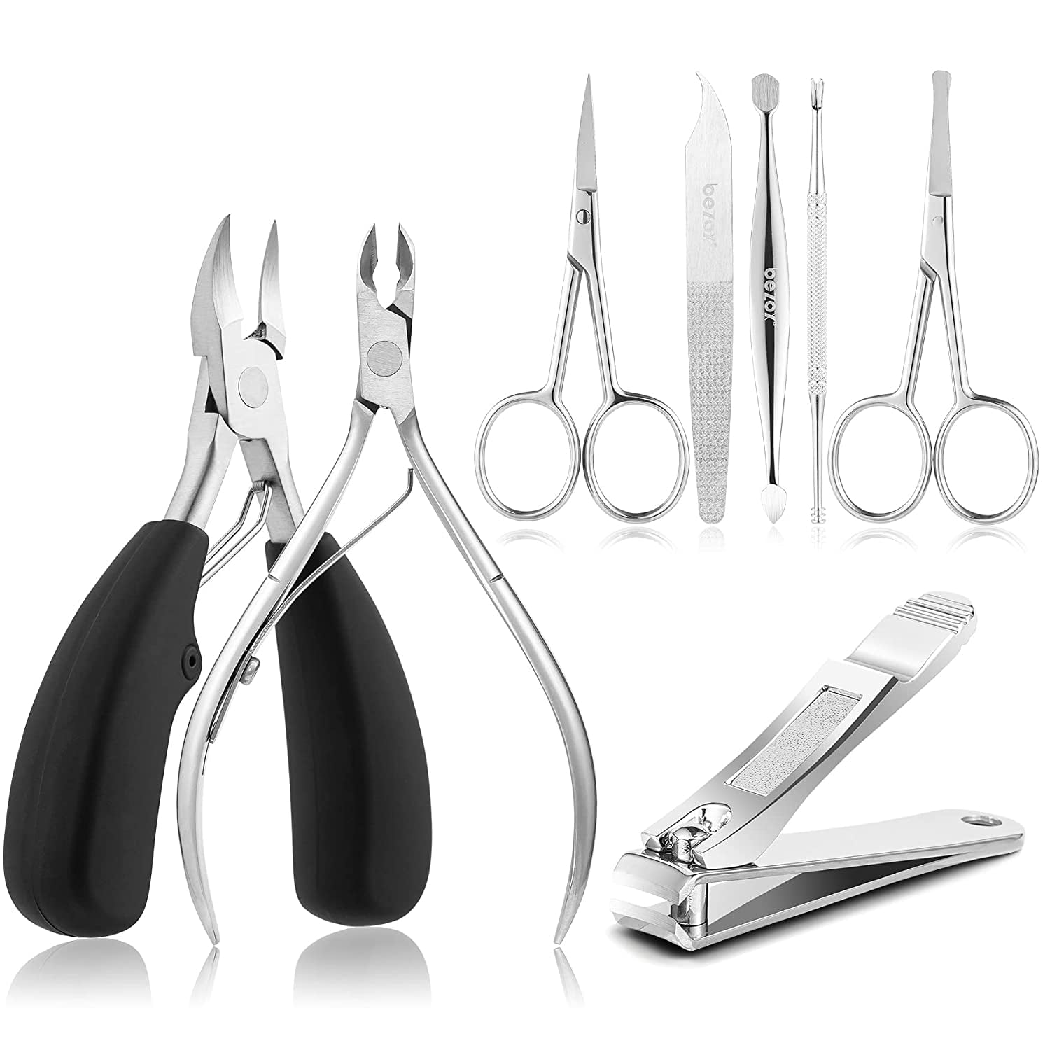 BEZOX Toenail Clippers Set, Manicure & Pedicure Set Nail Care Tools ...
