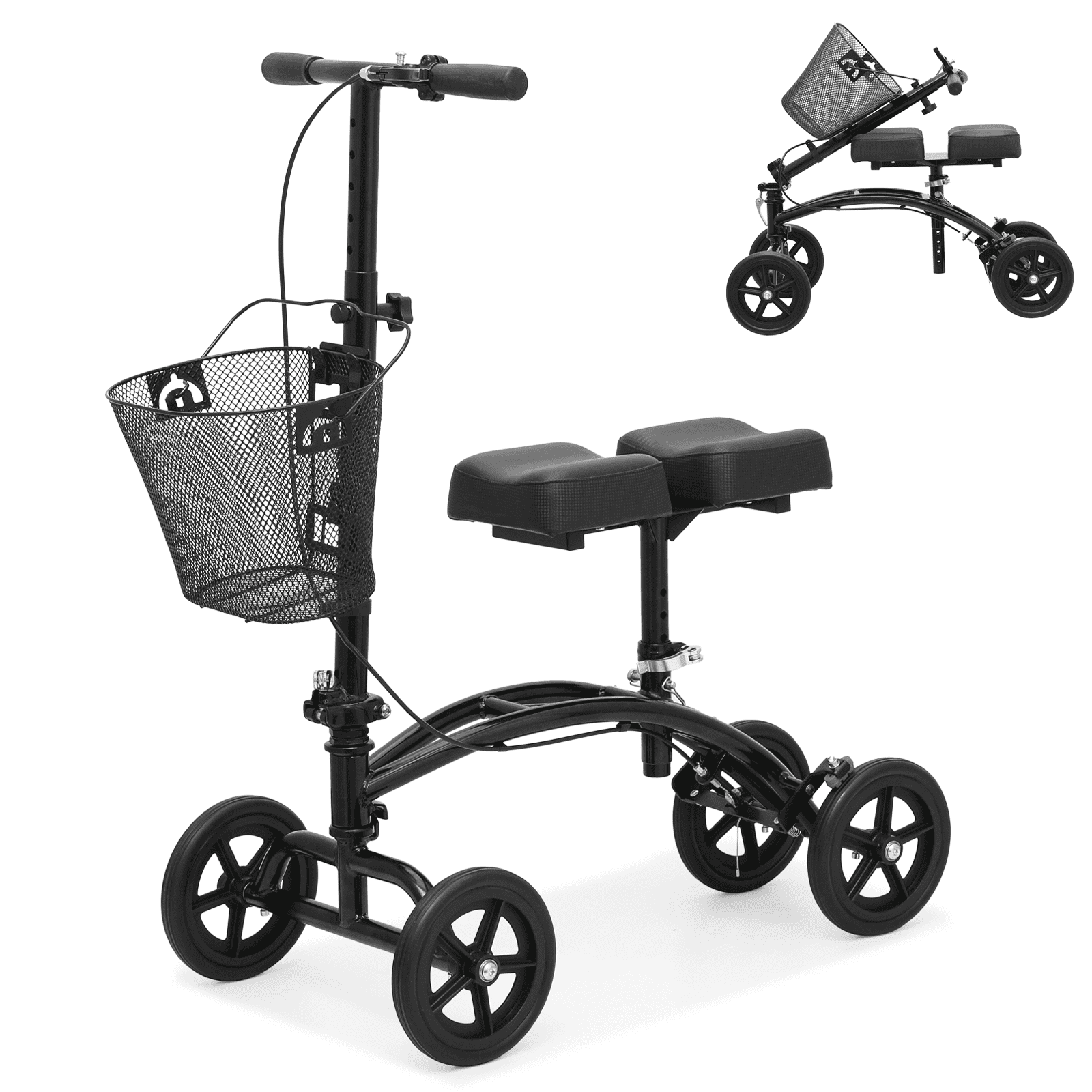 BEZT Foldable Dual Pad Medical Scooter Steerable Knee Walker Foot ...