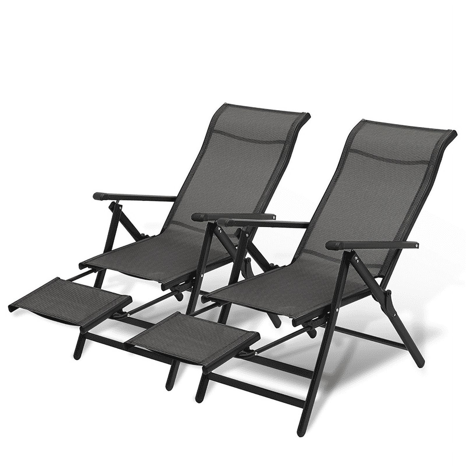 Bezt Set of 2 Heavy Duty Oversized Folding Lounge Chairs XL with ...