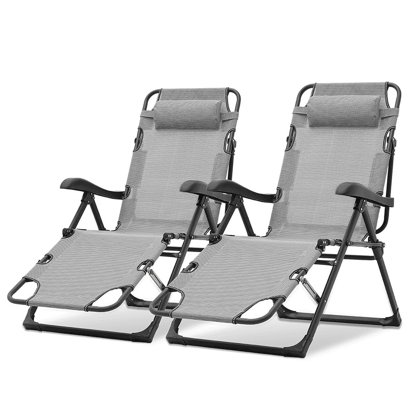 BEZT Set of 2 Outdoor Zero Gravity Folding Reclining Lounge Chair with ...