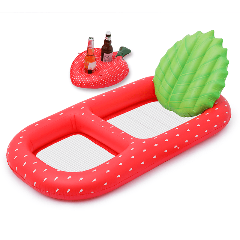 BEZT Strawberry Inflatable Pool Floats with Drink Holder,Pool Raft ...