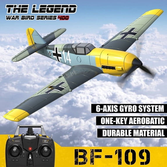 BF109 Electric Model Fighter RC Plane, 2.4Ghz 4 Channel Radio Ready to ...